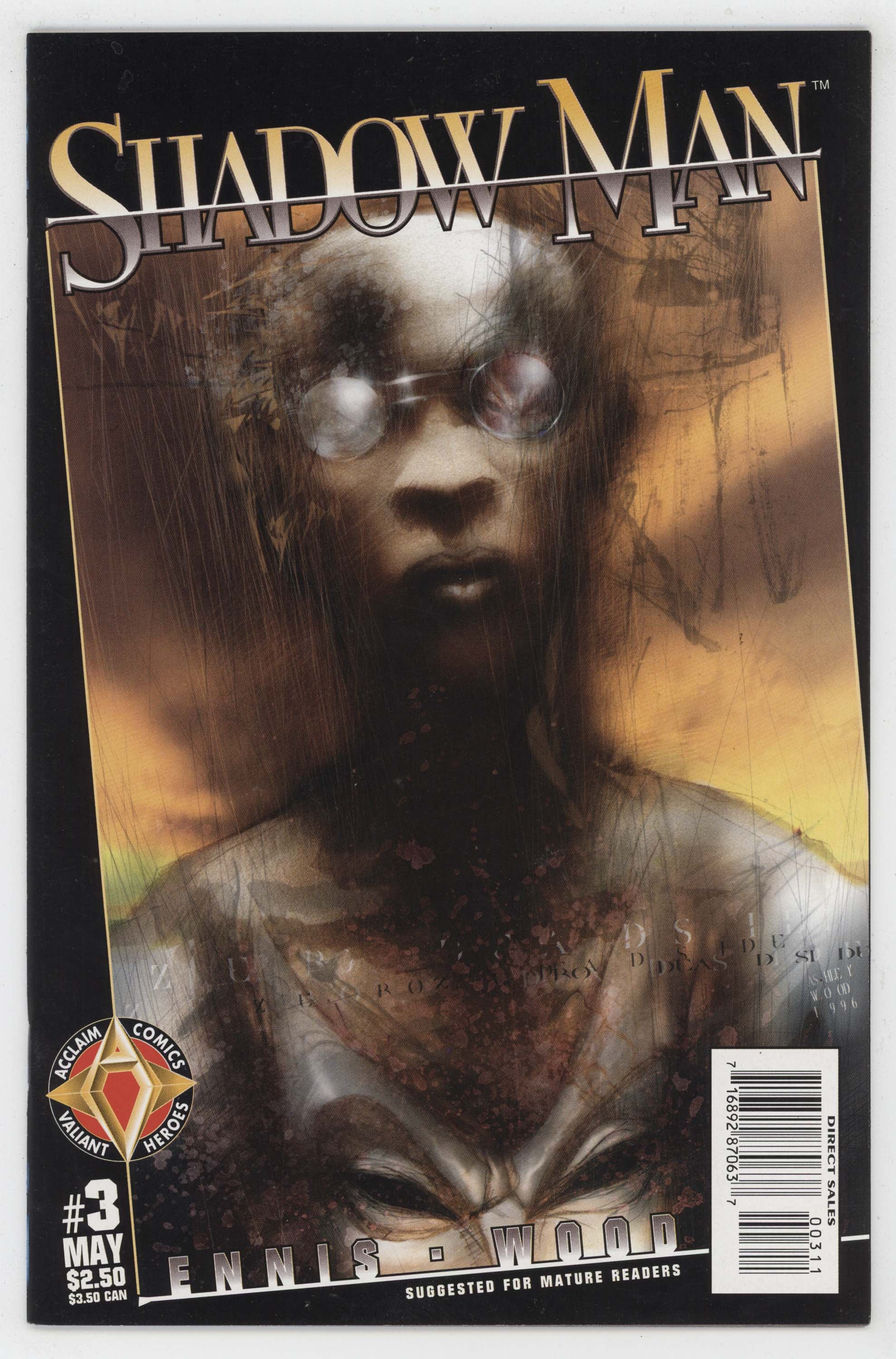 Shadowman 3 Acclaim 1997 NM Garth Ennis Ashley Wood Valiant | Golden Apple Comics