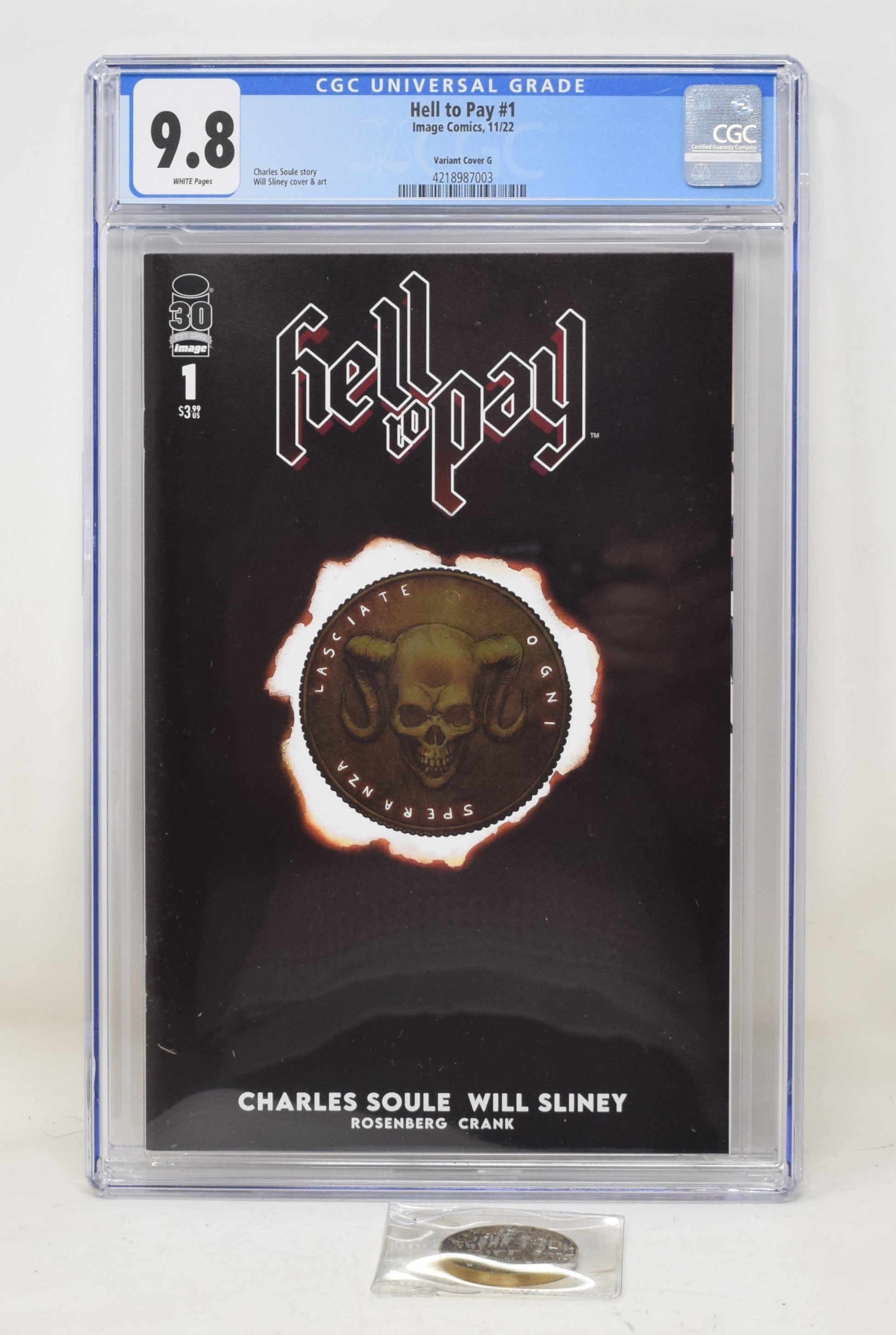 Hell To Pay 1 Image 2022 CGC 9.8 1:100 Will Sliney Foil Hellcoin Varia – Golden Apple Comics