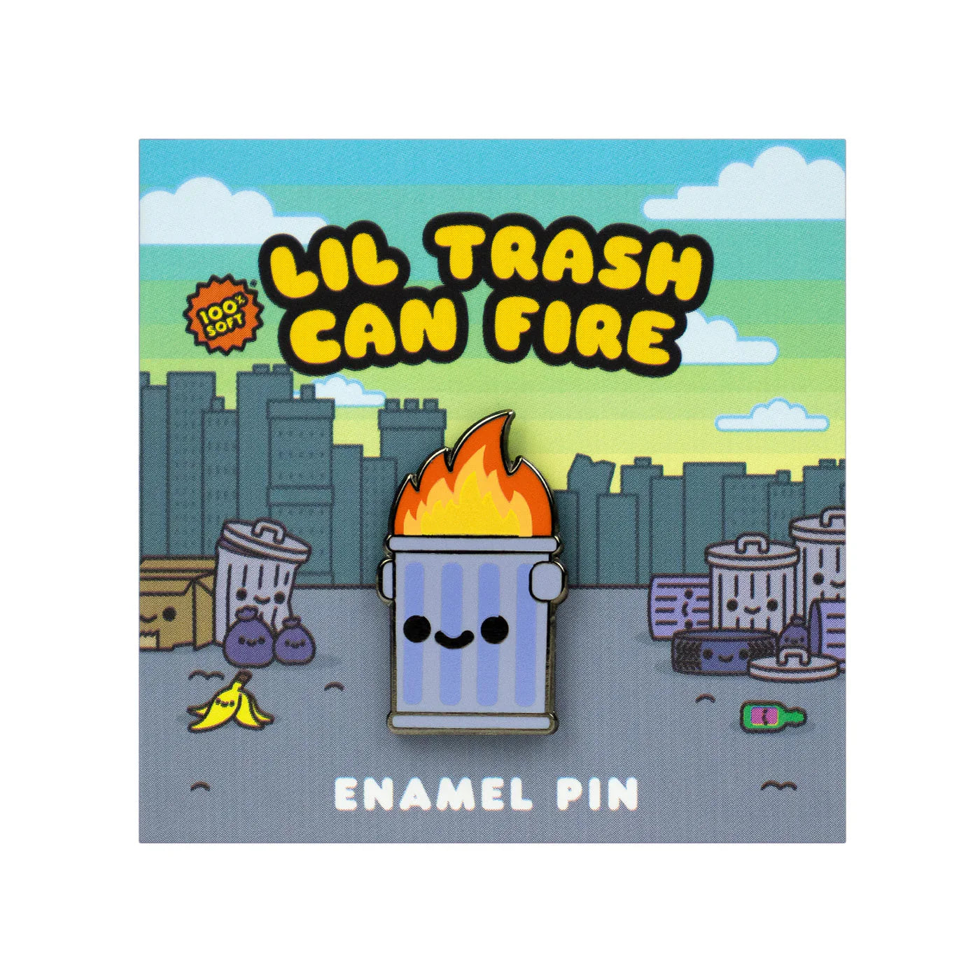 100% Soft: Pins, Lil Trash Can Fire – Golden Apple Comics