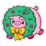 Squishable Festive Pig Sticker – Golden Apple Comics