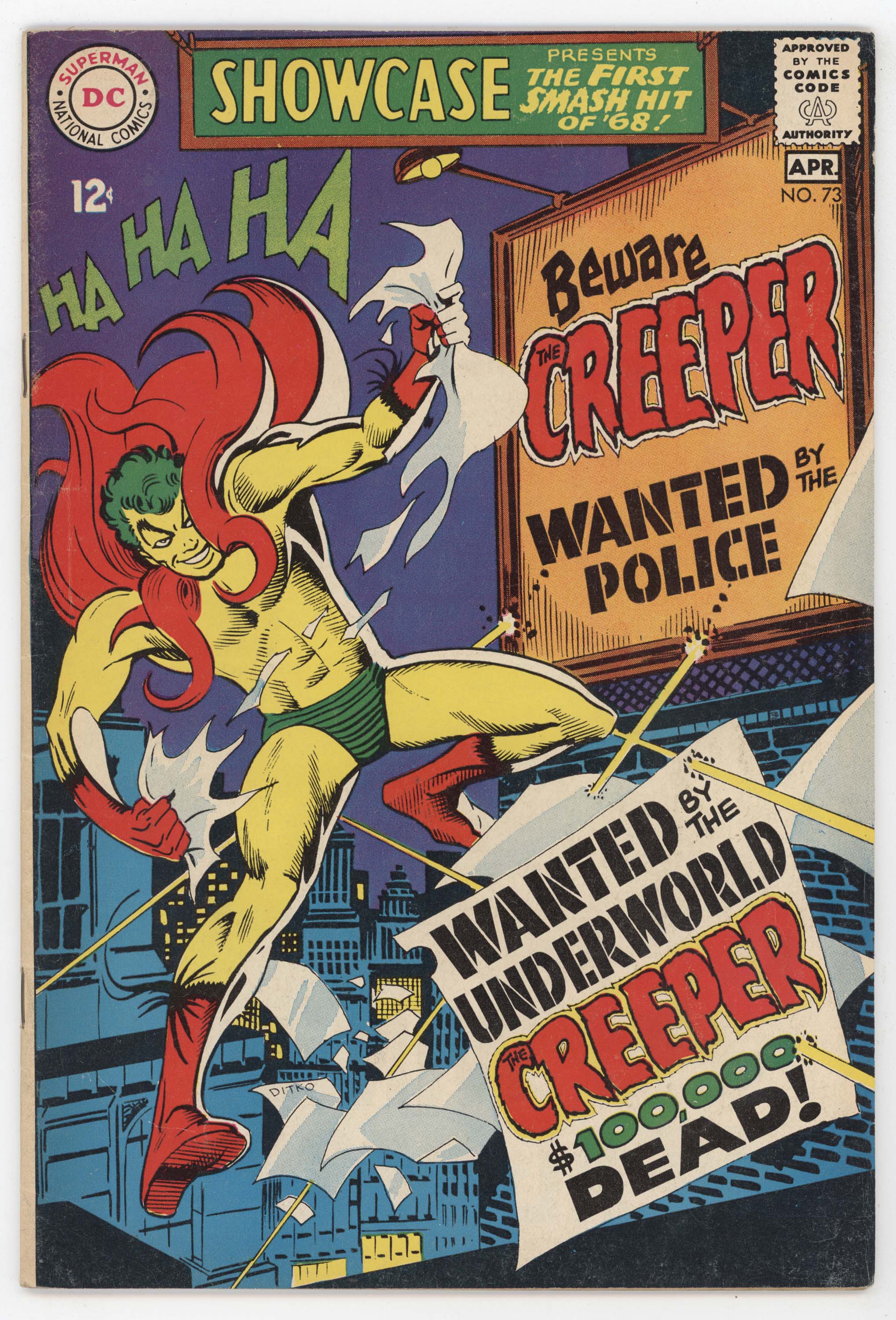 Showcase 73 DC 1968 VG Steve Ditko 1st Creeper Steve Ditko | Golden ...