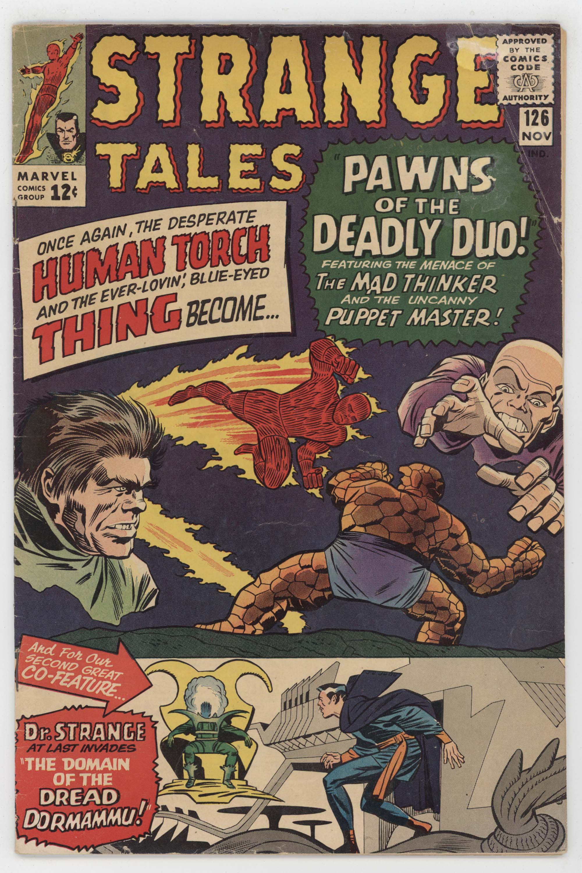 Strange Tales 126 Marvel 1964 VG Doctor Strange Human Torch 1st ...