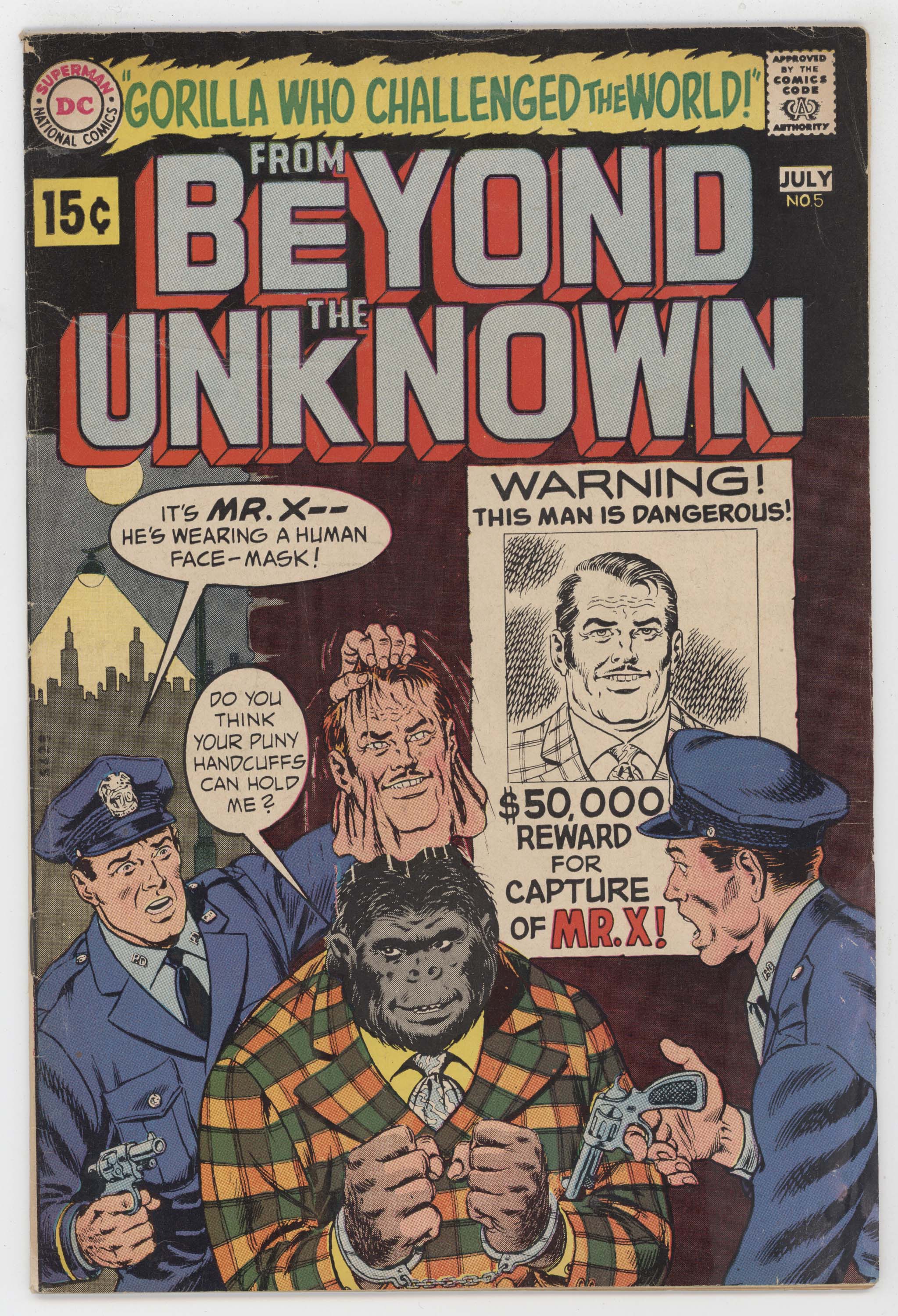 From Beyond The Unknown 5 DC 1970 FN Murphy Anderson Wanted Poster Mr X ...