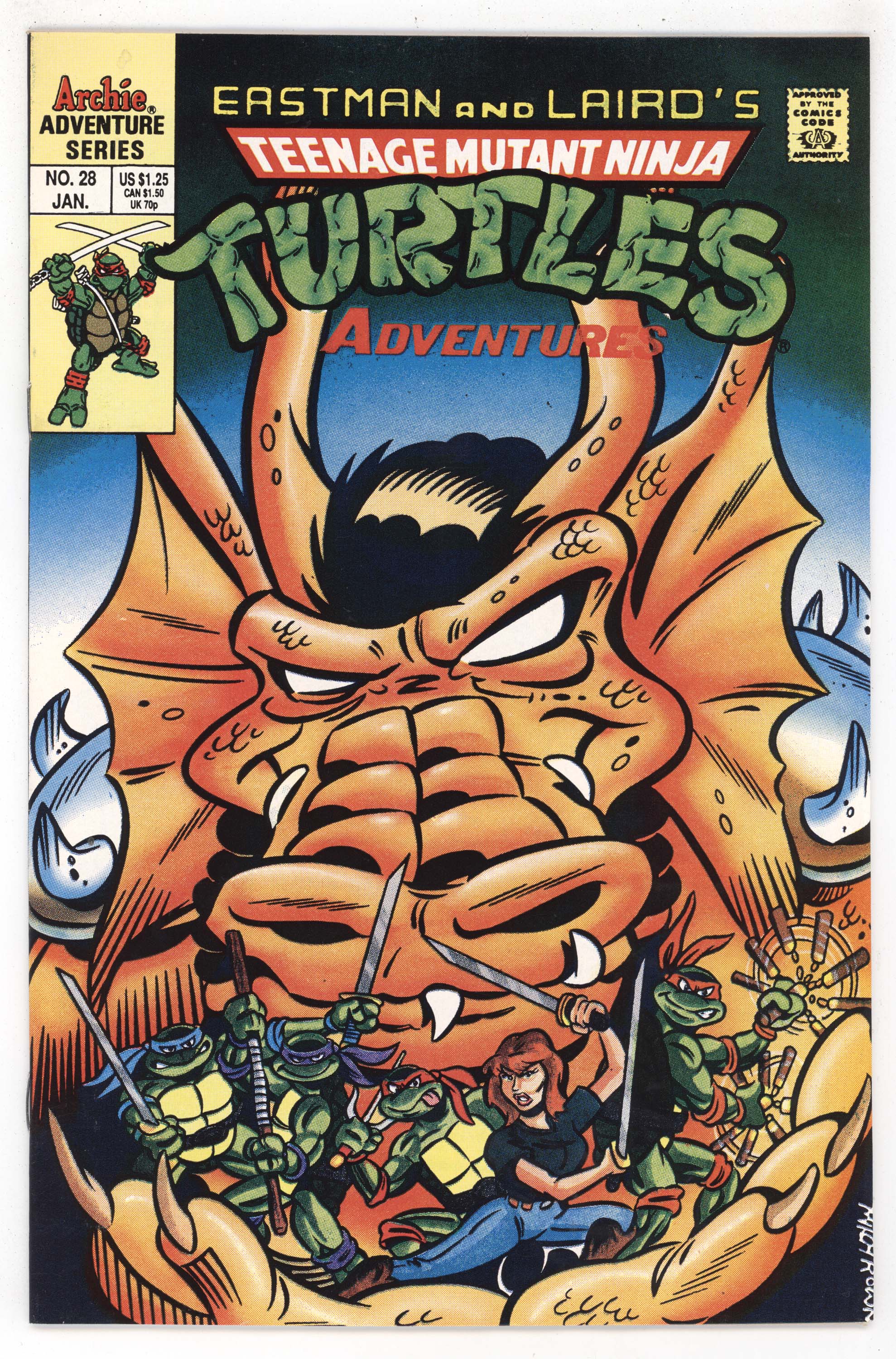 Teenage Mutant Ninja Turtles Adventures 28 Archie 1992 NM TMNT – Golden ...