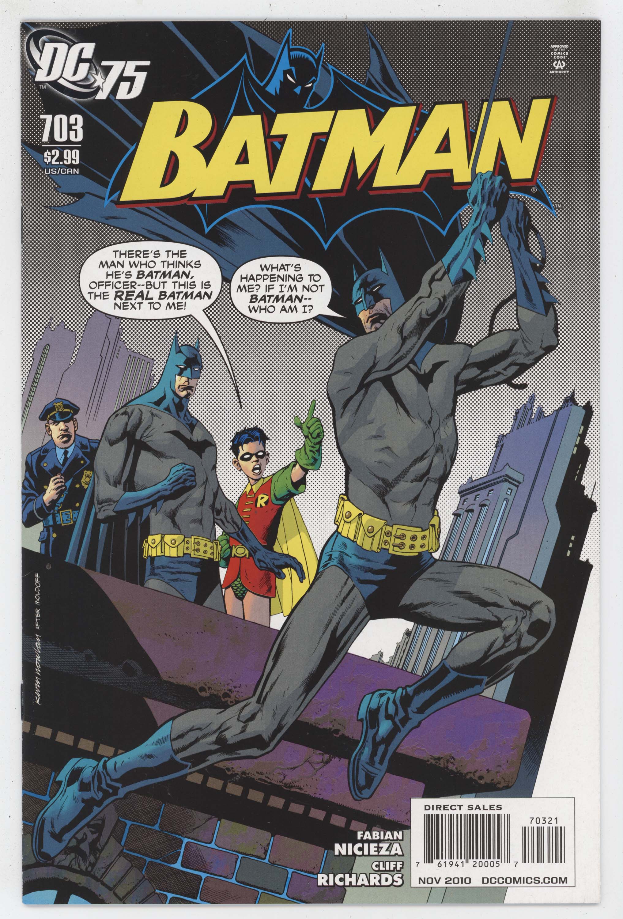 Batman 703 B DC 2010 NM 1:10 75th Anniversary Kevin Nowlan Variant ...