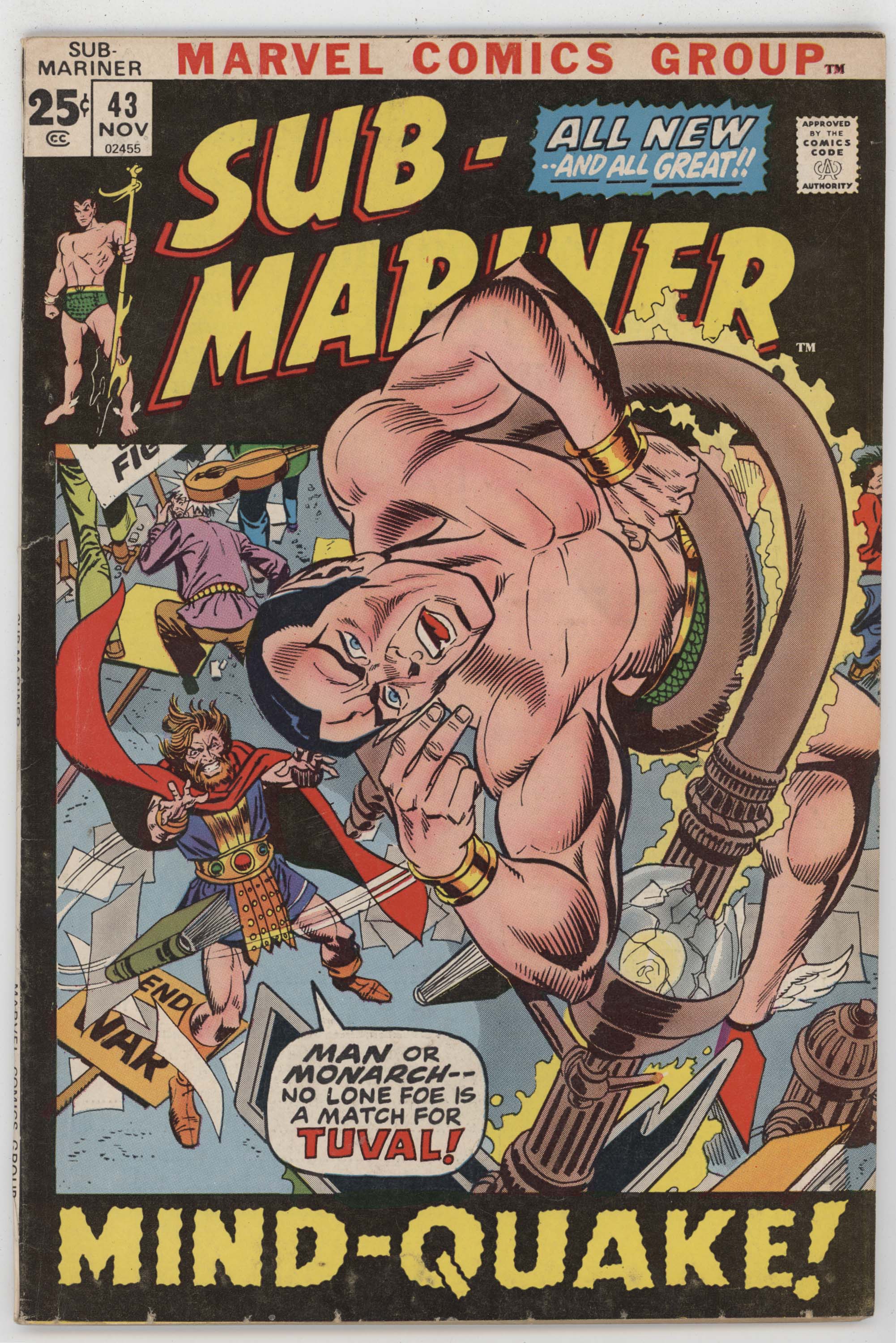 Sub-Mariner 43 Marvel 1971 VG FN Namor Gil Kane Gerry Conway Tiger Sha ...