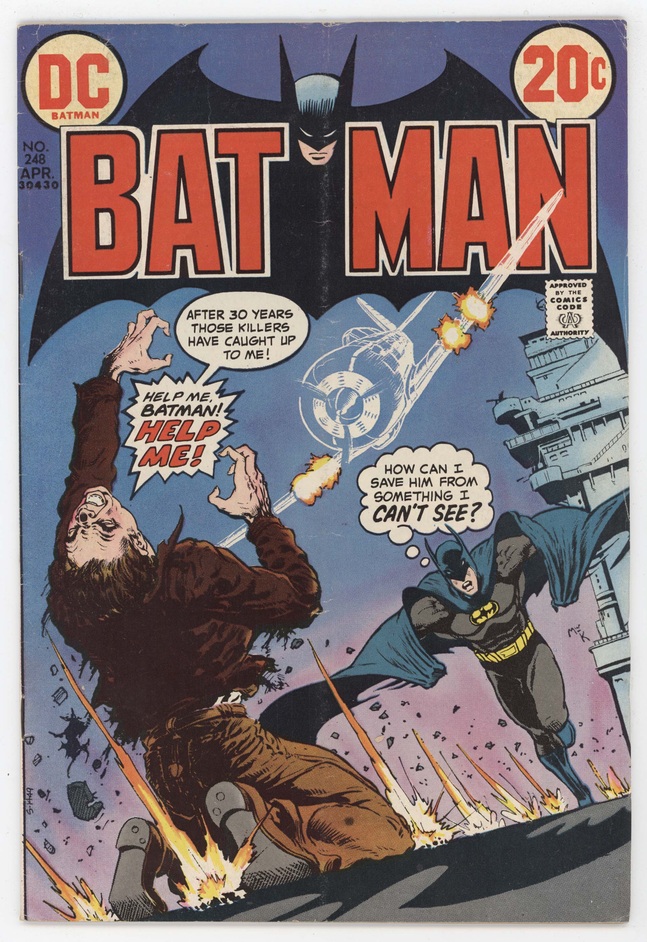 Batman 248 DC 1973 VG FN Michael Kaluta WWII Aircraft Carrier Haunted ...