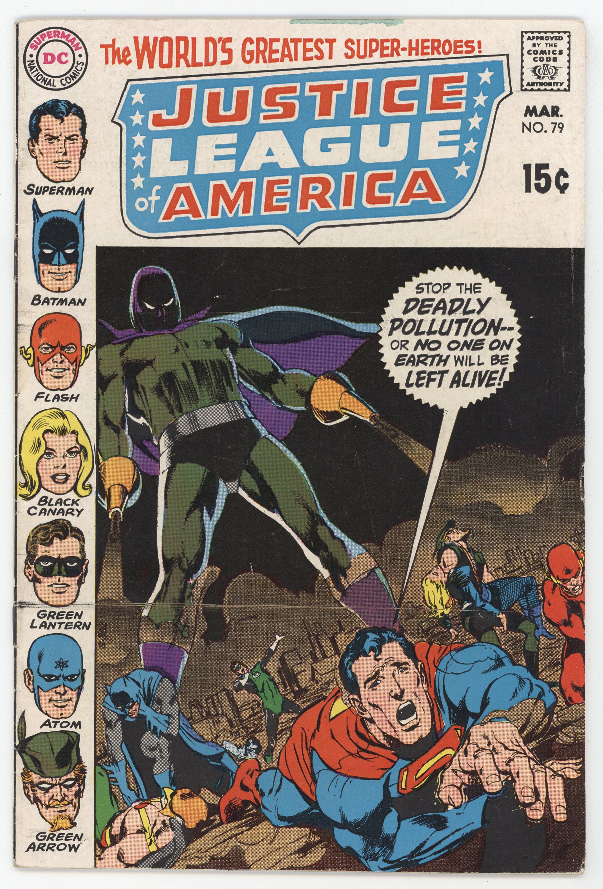 Justice League Of America 79 DC 1970 FN VF Superman Batman Flash Green ...