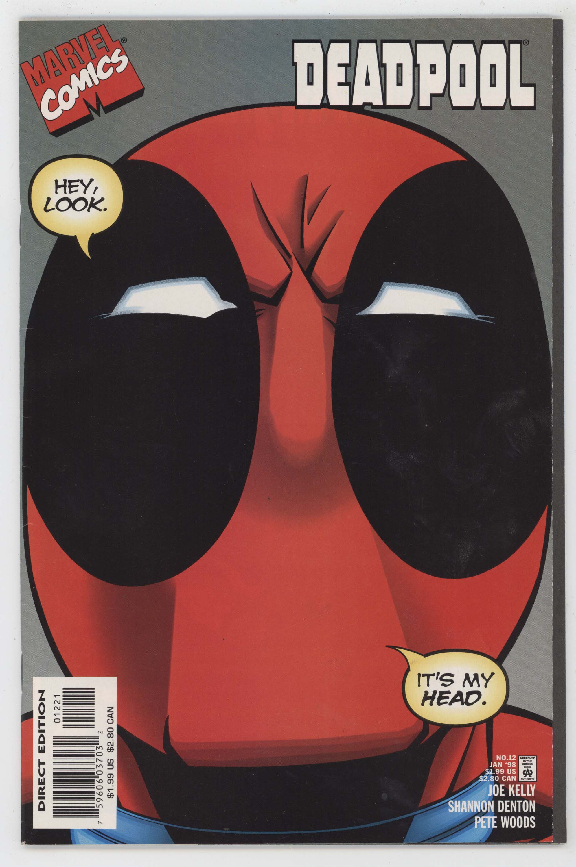 Deadpool 12 B Marvel 1998 VF Joe Kelly Head Shot Variant Siryn Kiss ...