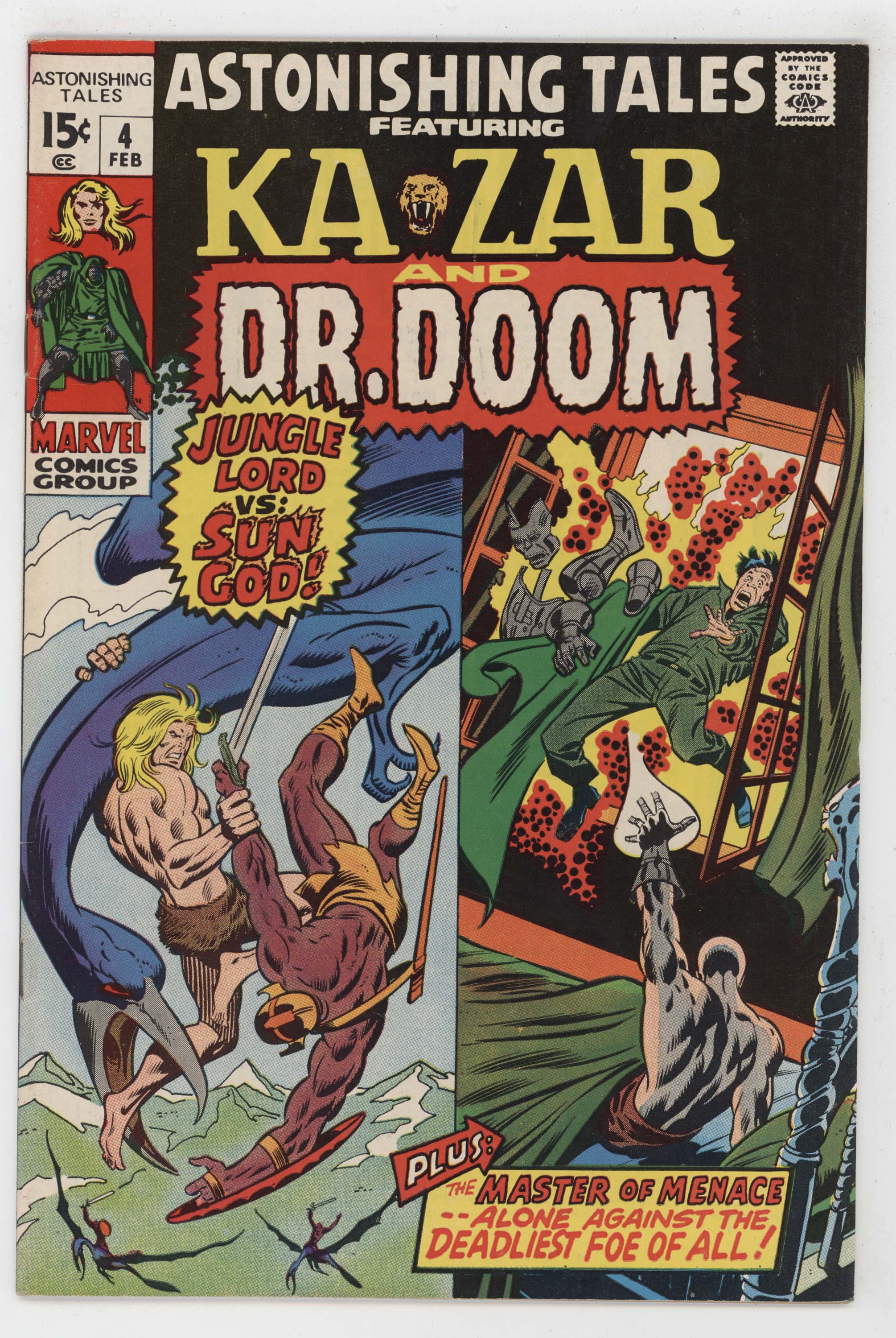 Astonishing Tales 4 Marvel 1971 NM- 9.2 Ka-Zar Doctor Doom Red Skull ...