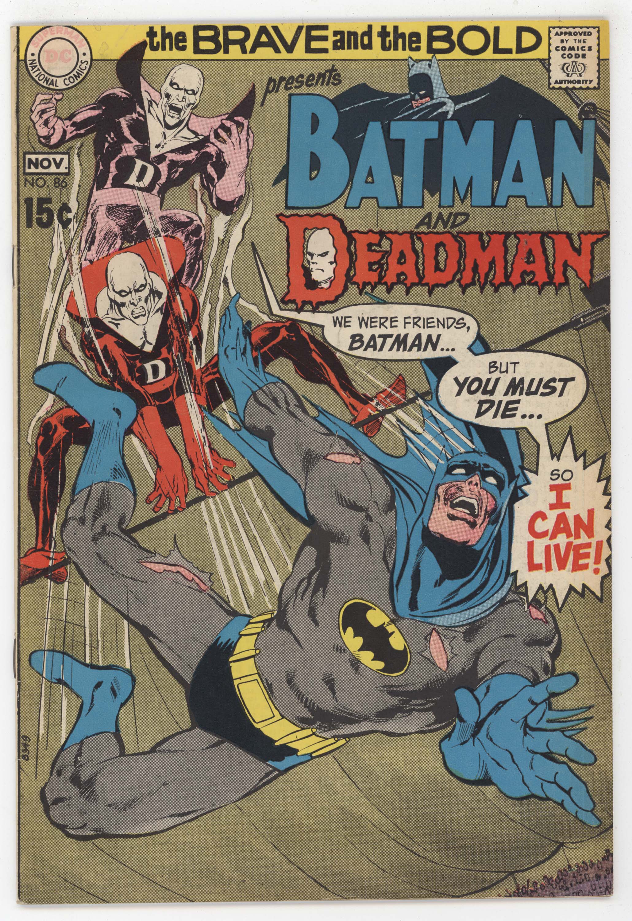 Brave And The Bold 86 DC 1969 FN Neal Adams Batman Deadman Highwire ...