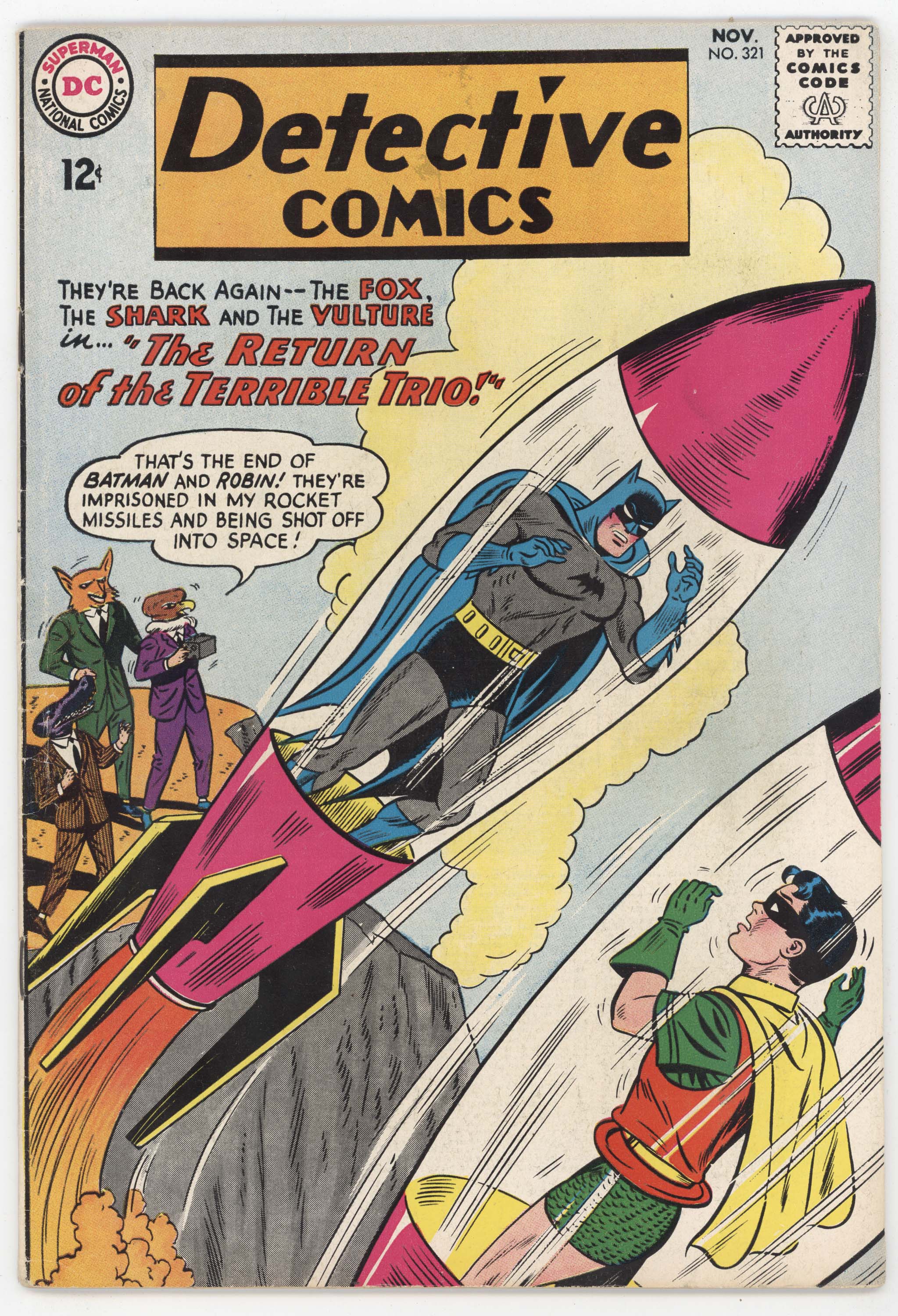 Batman Detective Comics 321 DC 1963 FN Sheldon Moldoff Robin Missile R ...