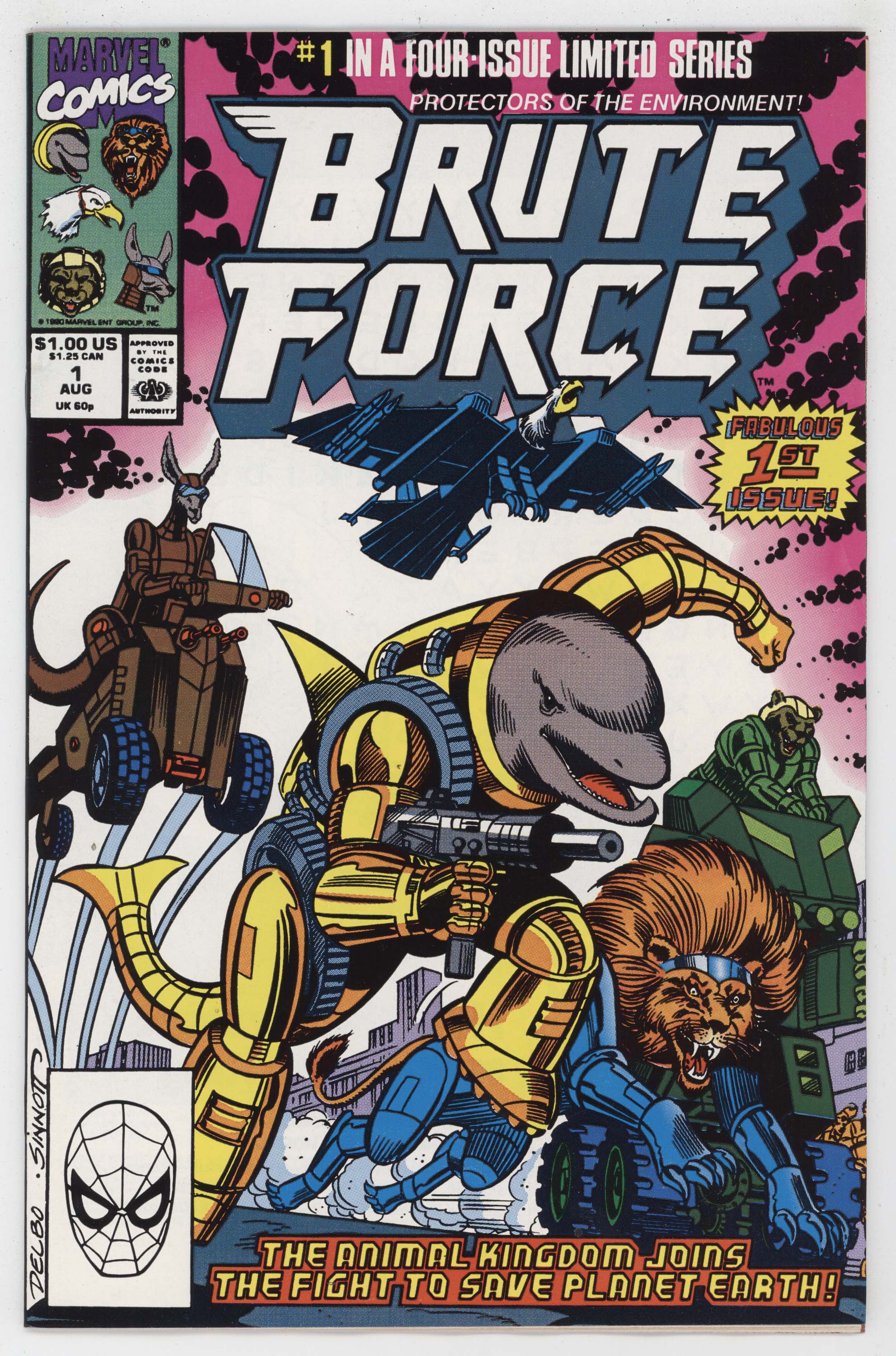 Brute Force 1 Marvel 1990 NM Jose Delbo Joe Sinnott – Golden Apple Comics