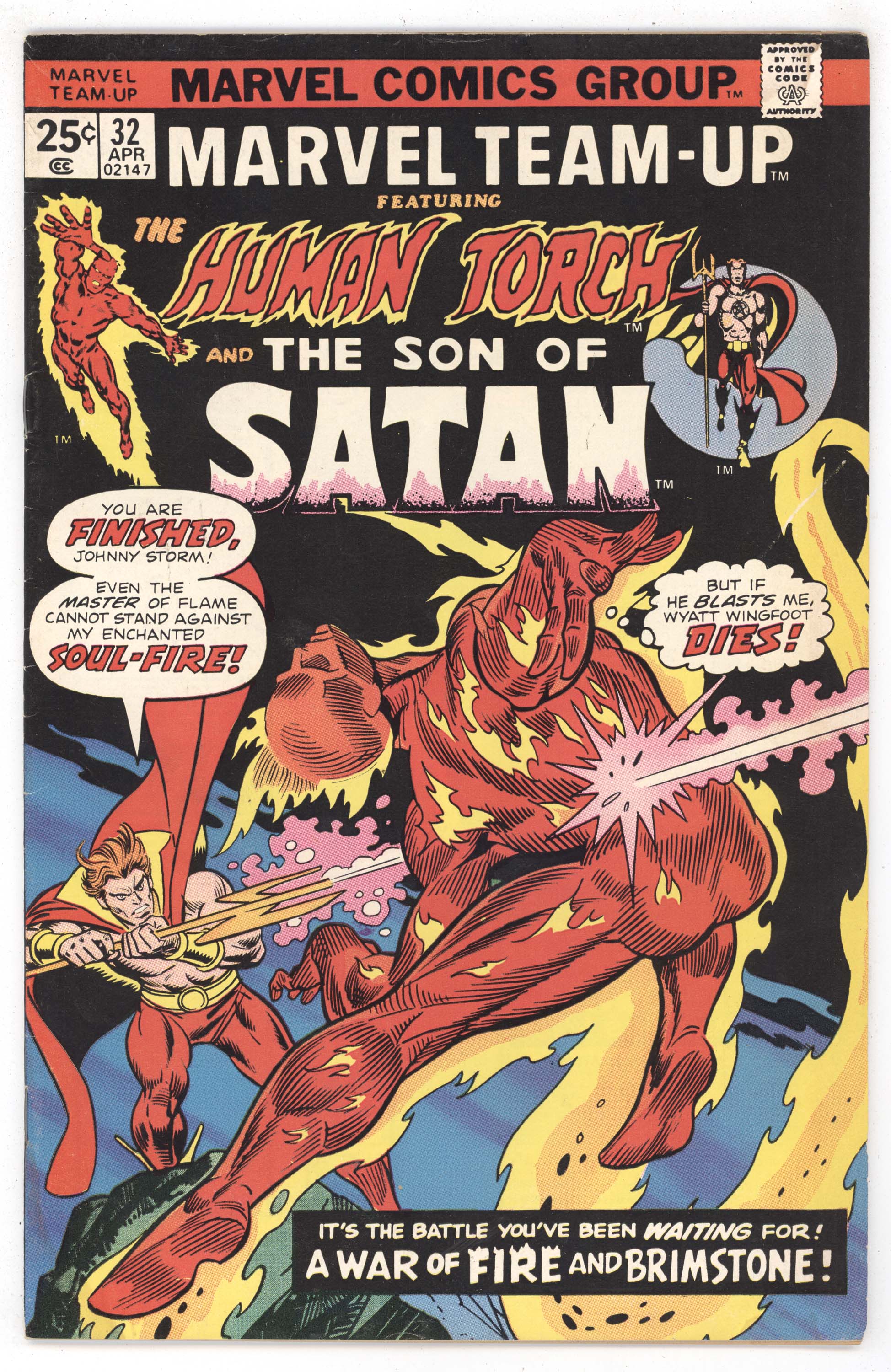 Marvel Team-Up 32 1975 VG Gil Kane Human Torch Hellstrom Son Of Satan ...