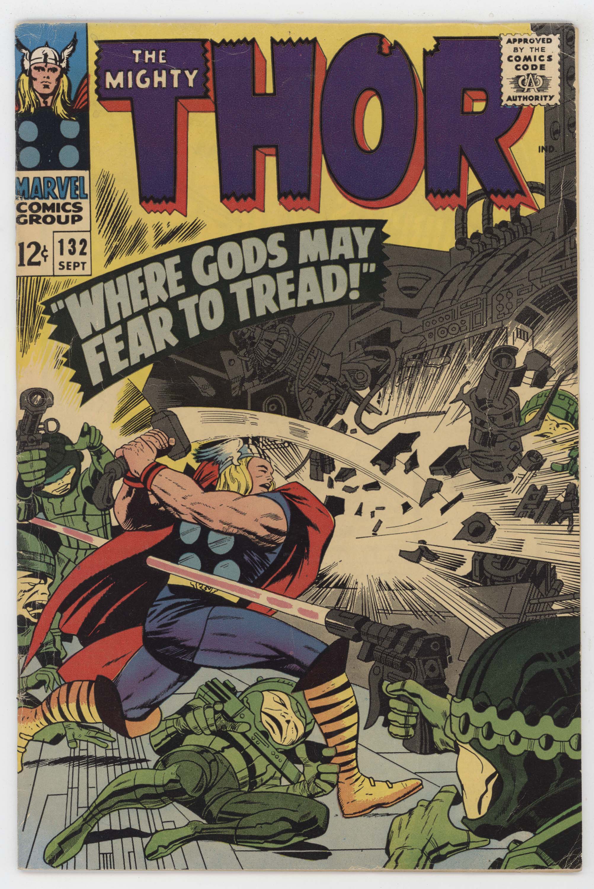 Mighty Thor 132 Marvel 1966 FN 1st Ego Living Planet Jack Kirby Stan L ...