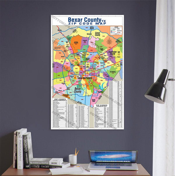 Bexar County Zip Code Map - POSTER PRINTS – Golden Apple Comics