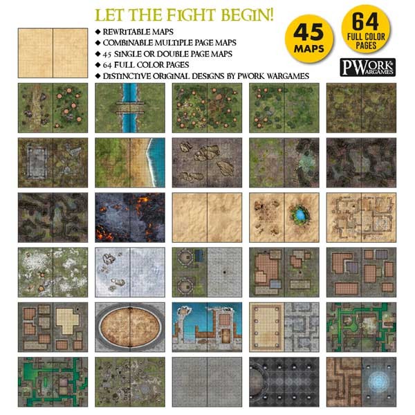 Combat Book 1: Fantasy Rewritable Combat Maps for Tabletop RPGs ...