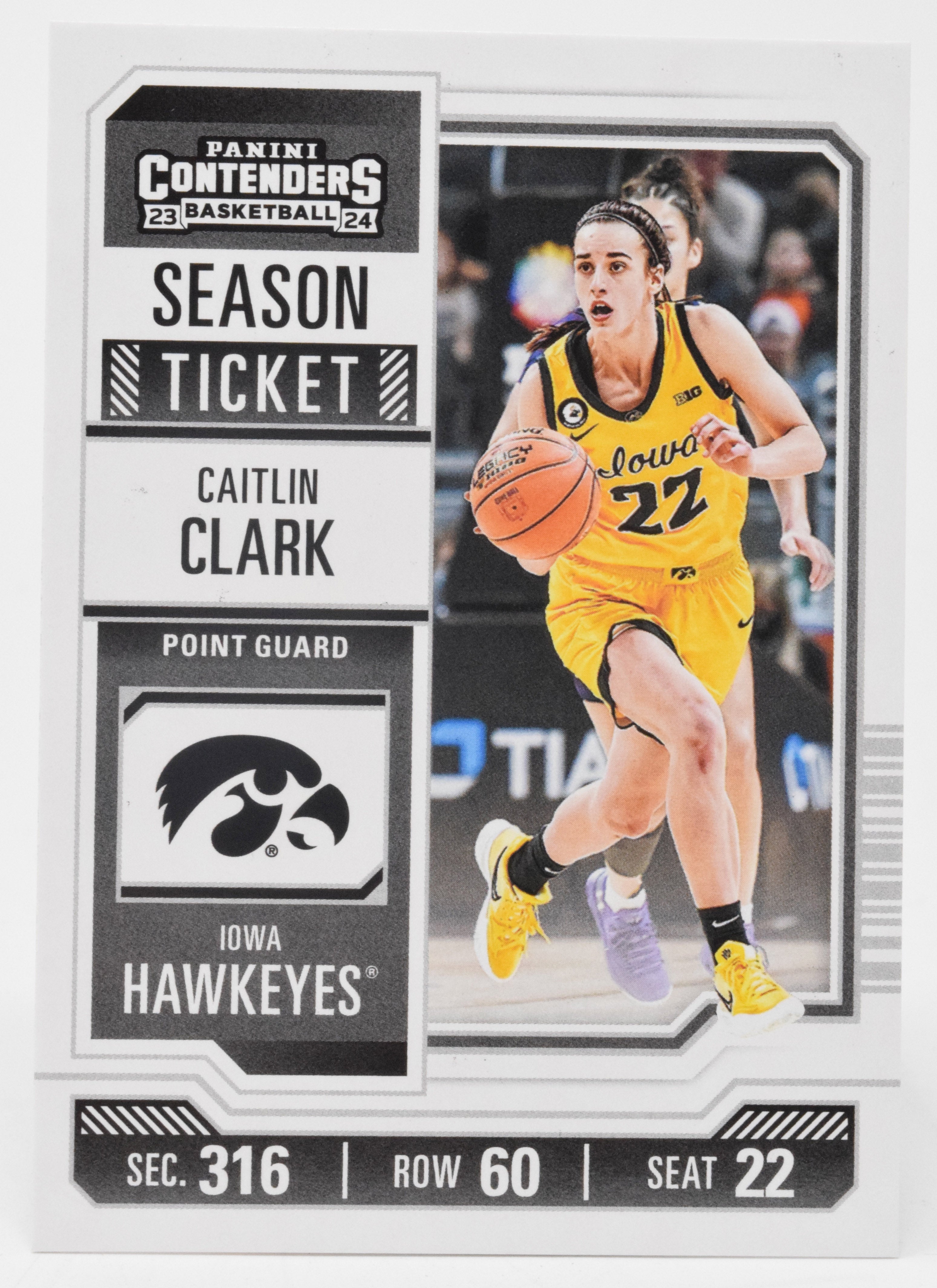 Caitlin Clark Season Ticket WNBA Basketball Card Panini Donruss 2024 C ...