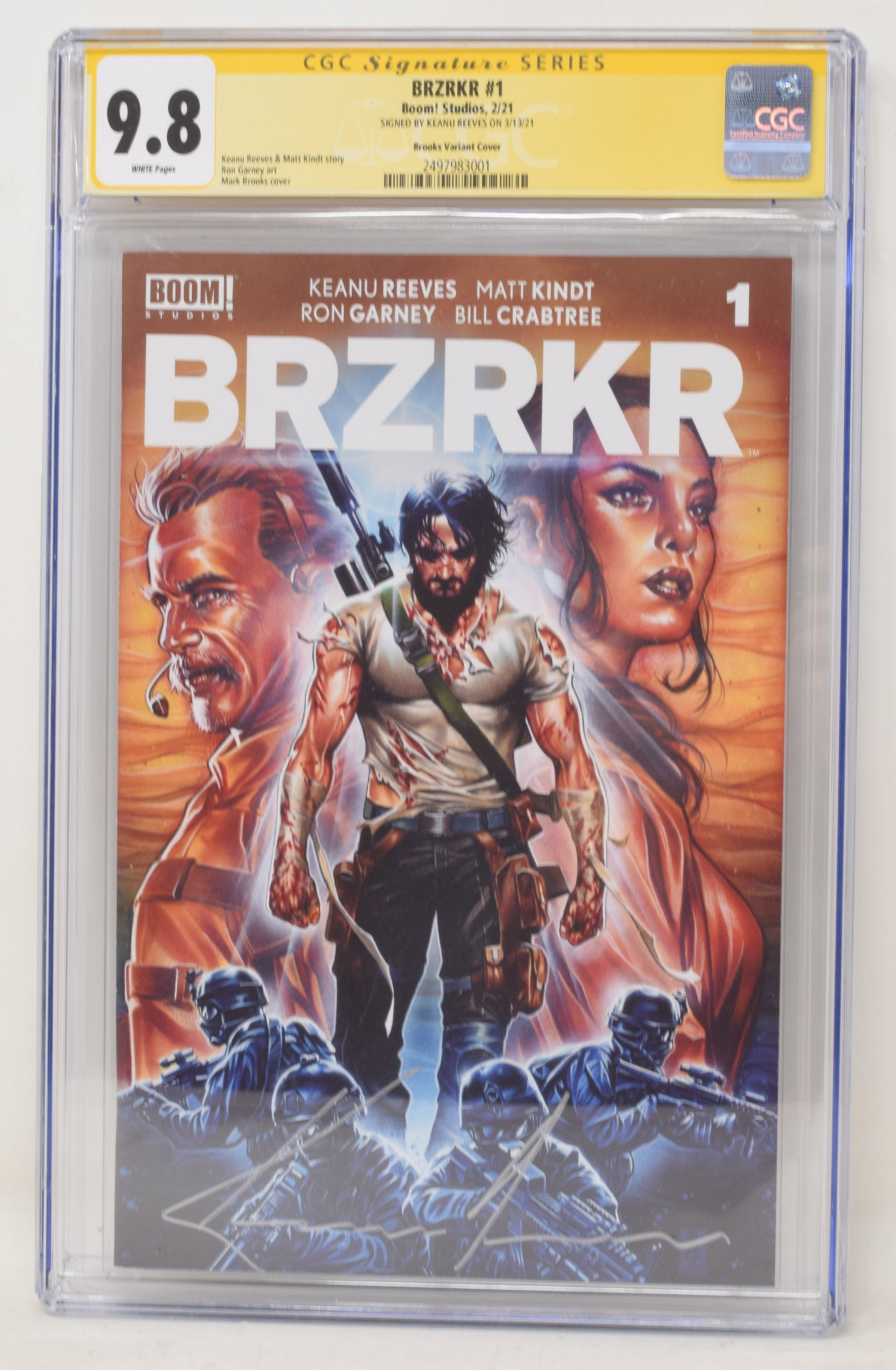 BRZRKR 1 B Mark Brooks 2021 CGC SS 9.8 Signed Keanu Reeves – Golden ...
