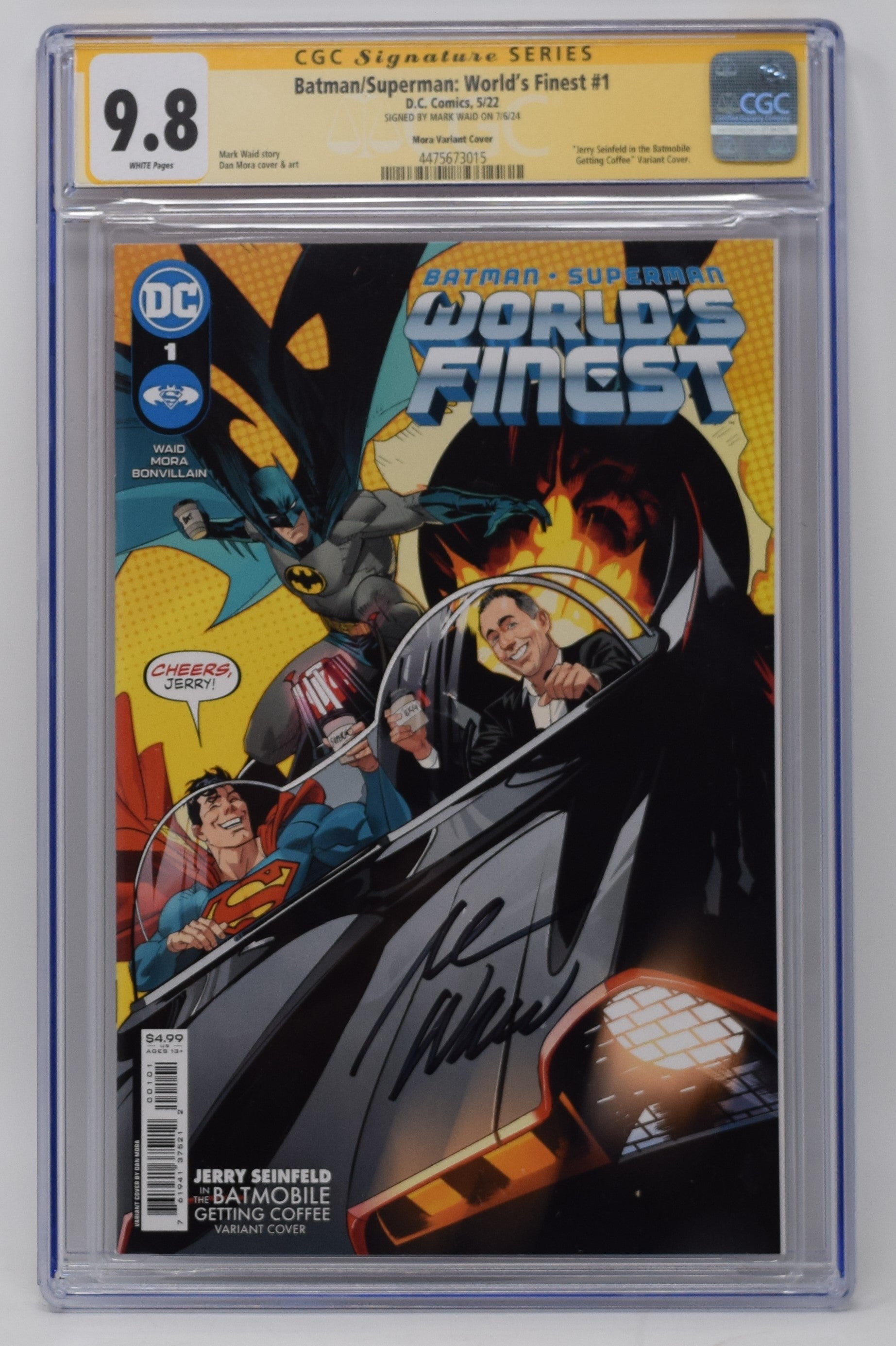 Batman Superman Worlds Finest 1 Jerry Seinfeld CGC SS 9.8 Signed Mark ...