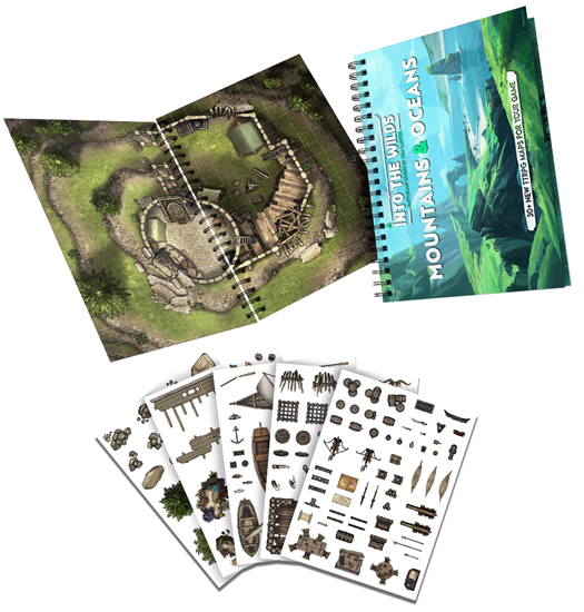 Into the Wilds Battlemap Books: Mountains and Oceans – Golden Apple Comics