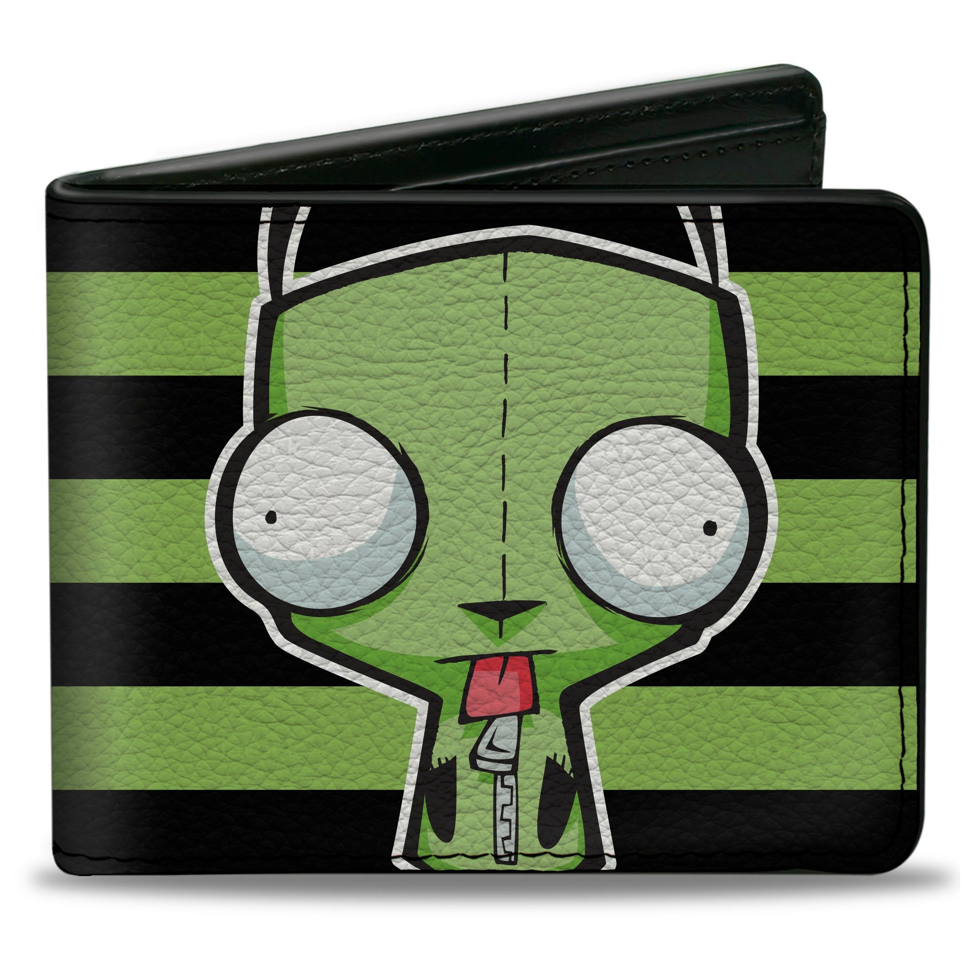 Bi-Fold Wallet - Invader Zim GIR Pose Stripe Green/Black – Golden Apple ...