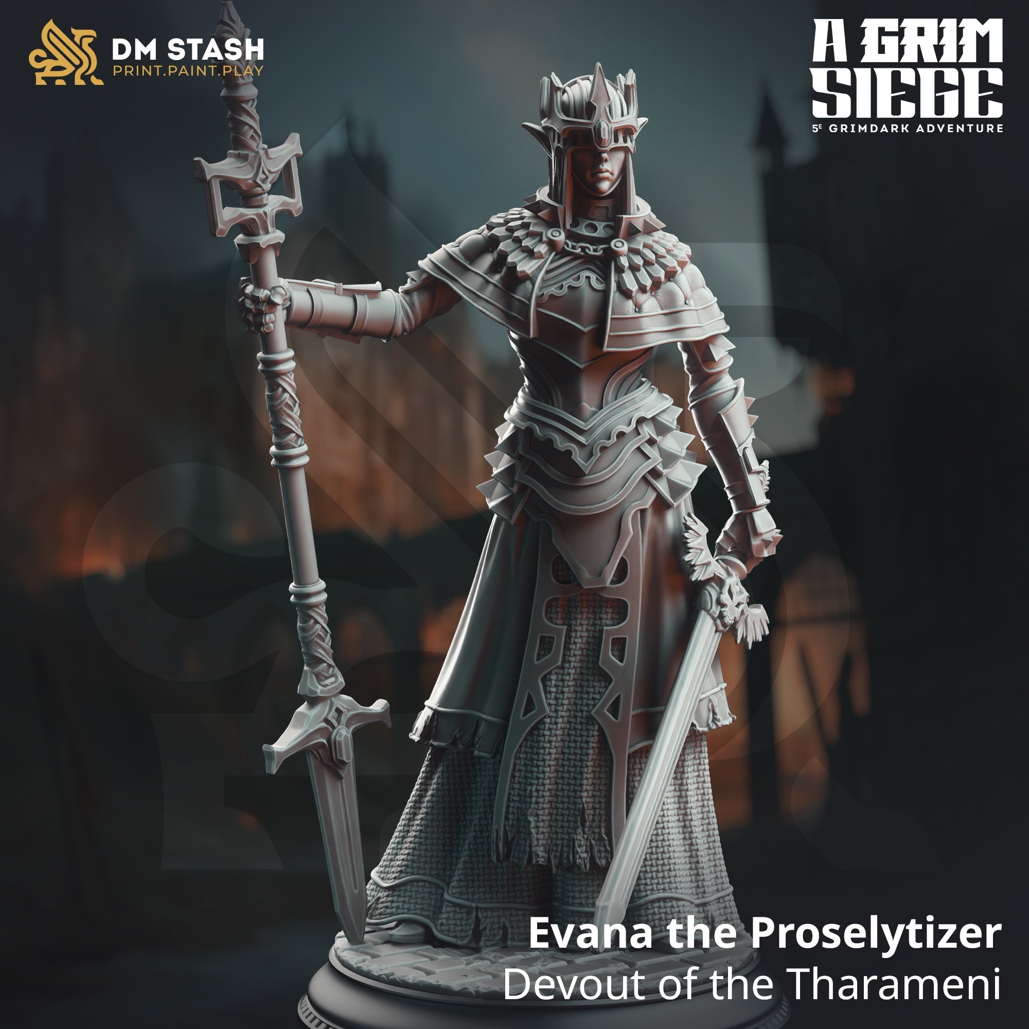 Evana the Proselytizer, Devout of the Tharameni (Female Elf Battlemage ...
