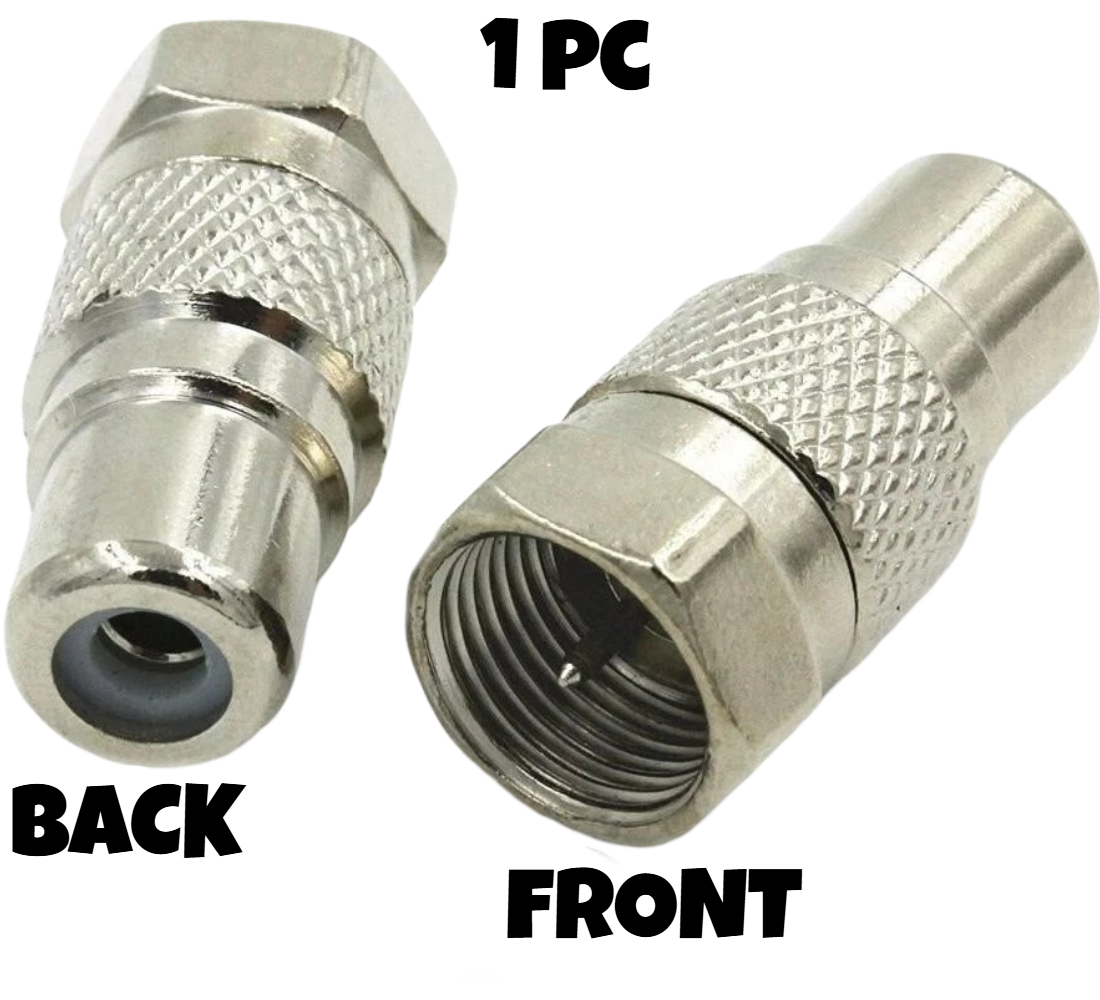 F-Type Male Coax Coaxial to RCA Female RF Adapter Adaptor Plug Jack Co ...
