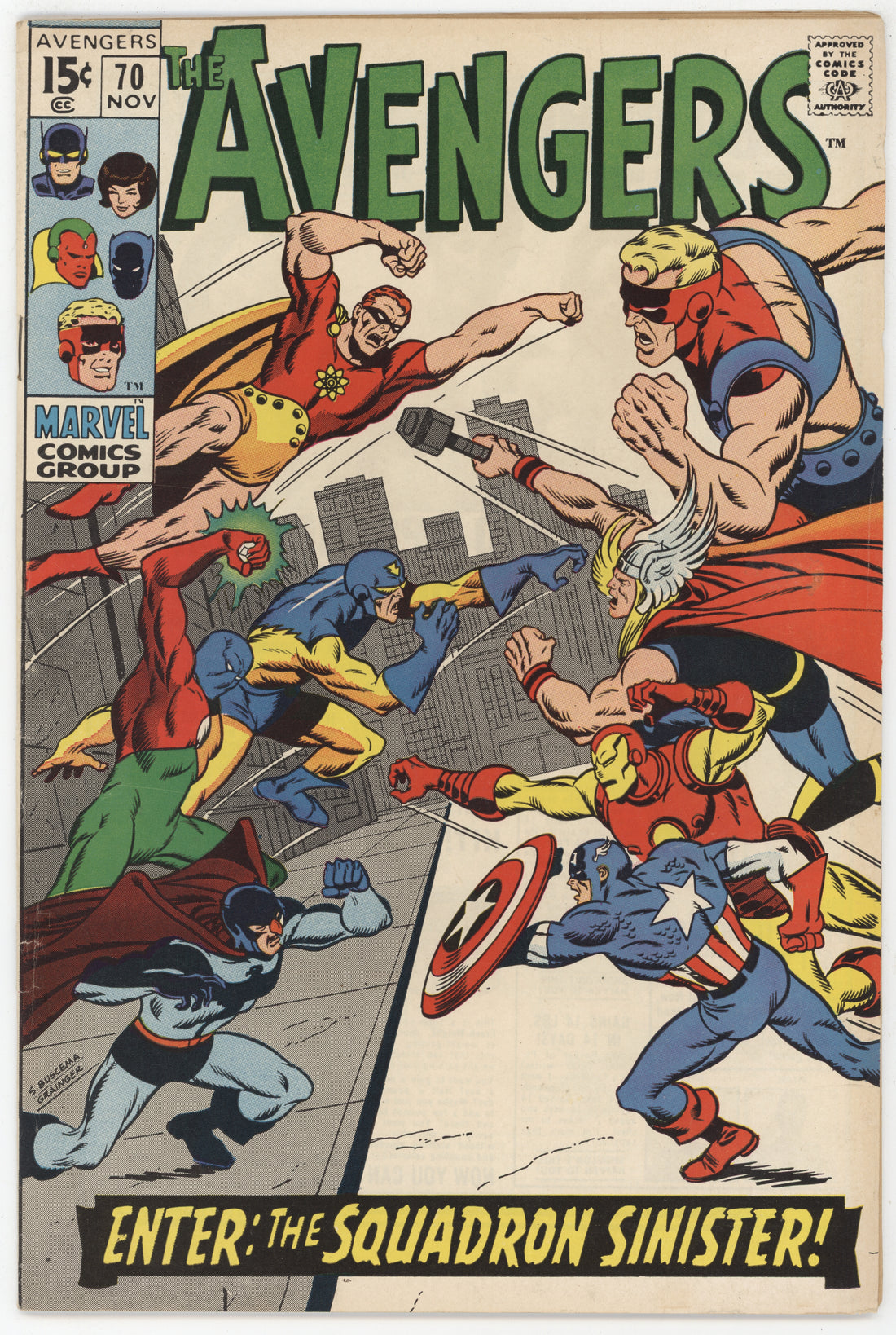 Avengers 70 Marvel 1969 FN Squadron Supreme Iron Man Captain America ...