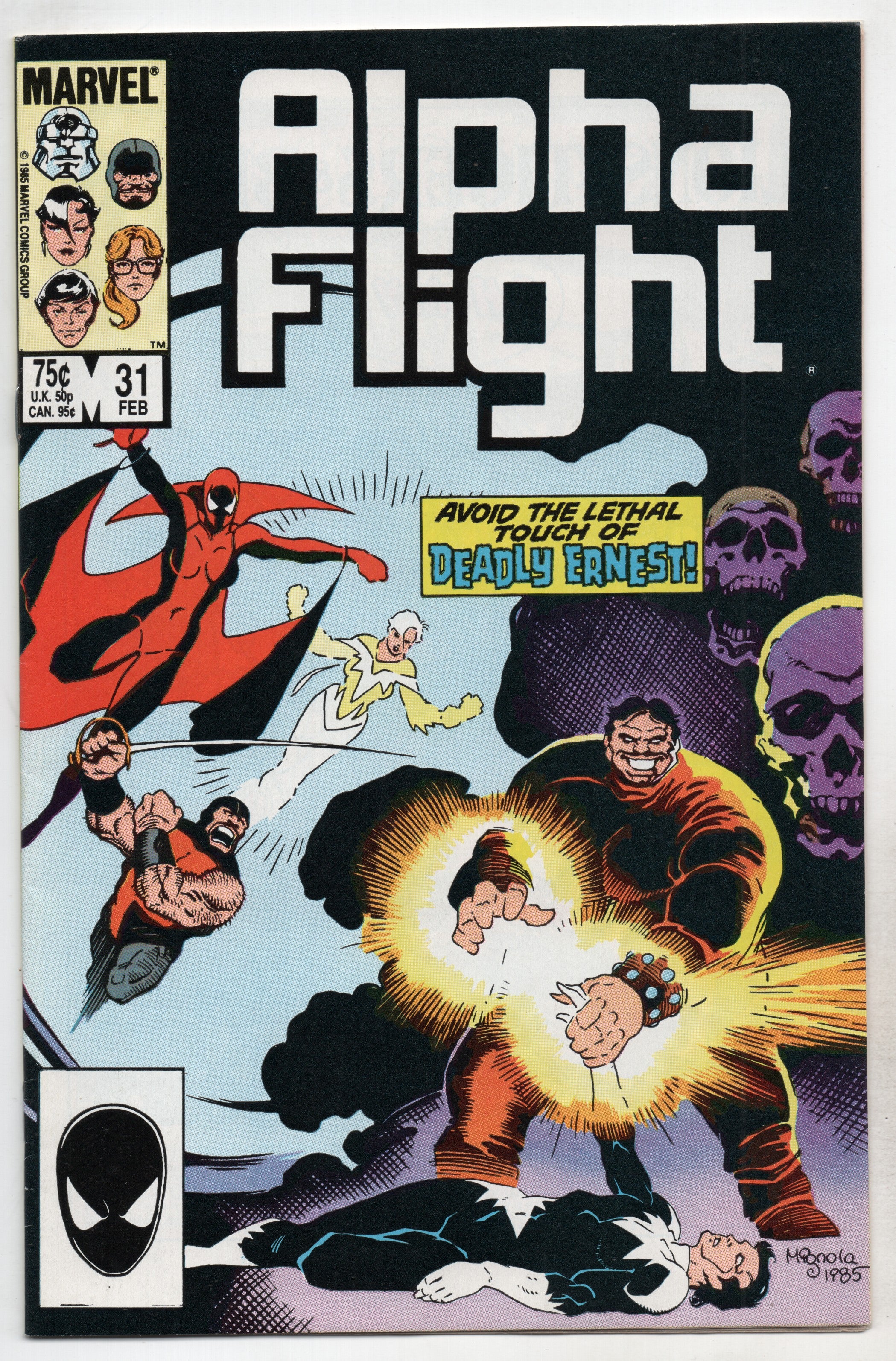 Alpha Flight 31 Marvel 1986 Nemesis Skull Mike Mignola Bill Mantlo ...