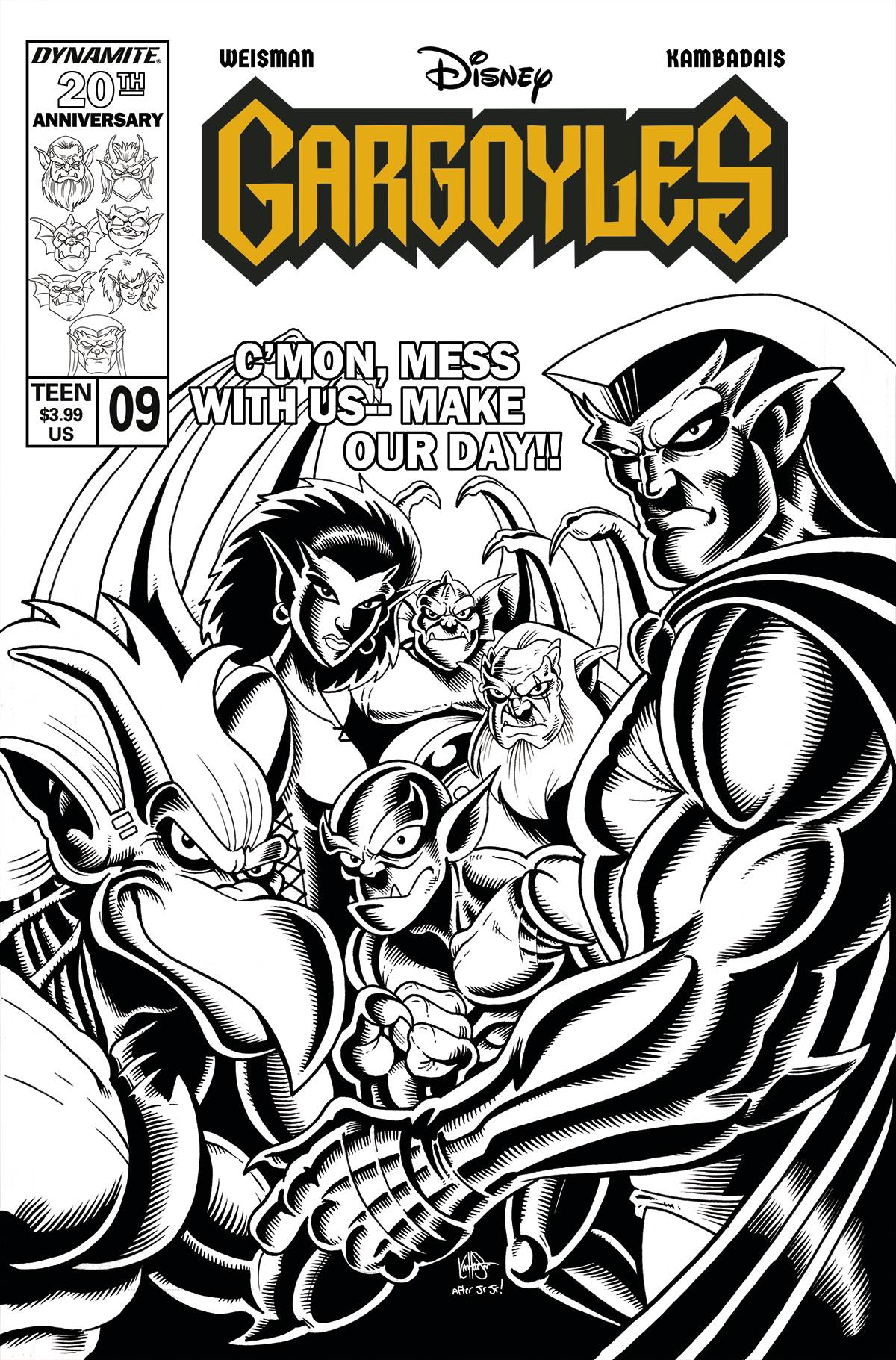 Gargoyles #9 R 1:7 Foc Ken Haeser Line Art Variant (09/13/2023) Dynami ...